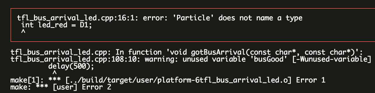 Xxx Does Not Name A Type Error Ino Vs Cpp A First Project Getting Started Particle